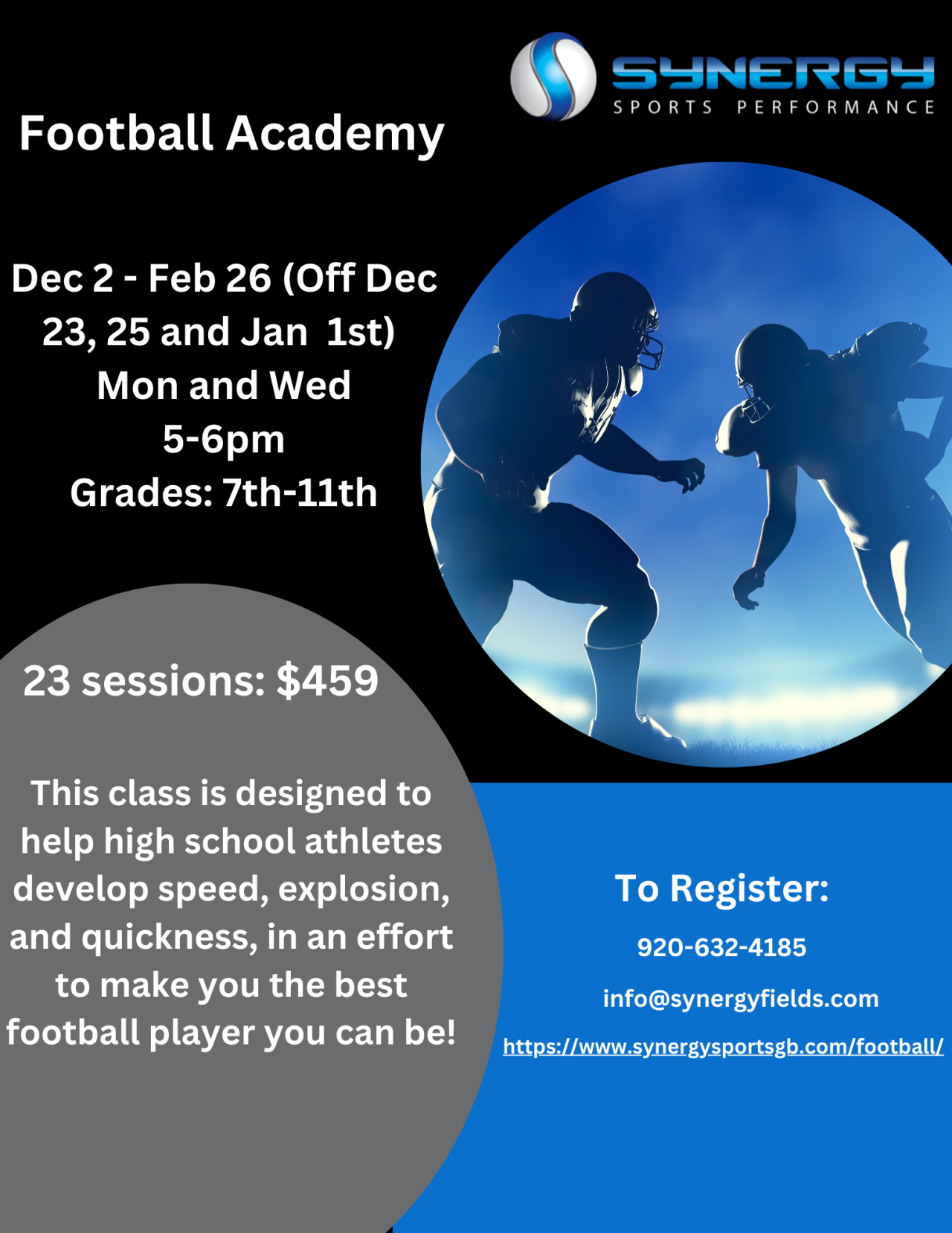 Football Camp/Club/Class/Training at Synergy Sports Performance